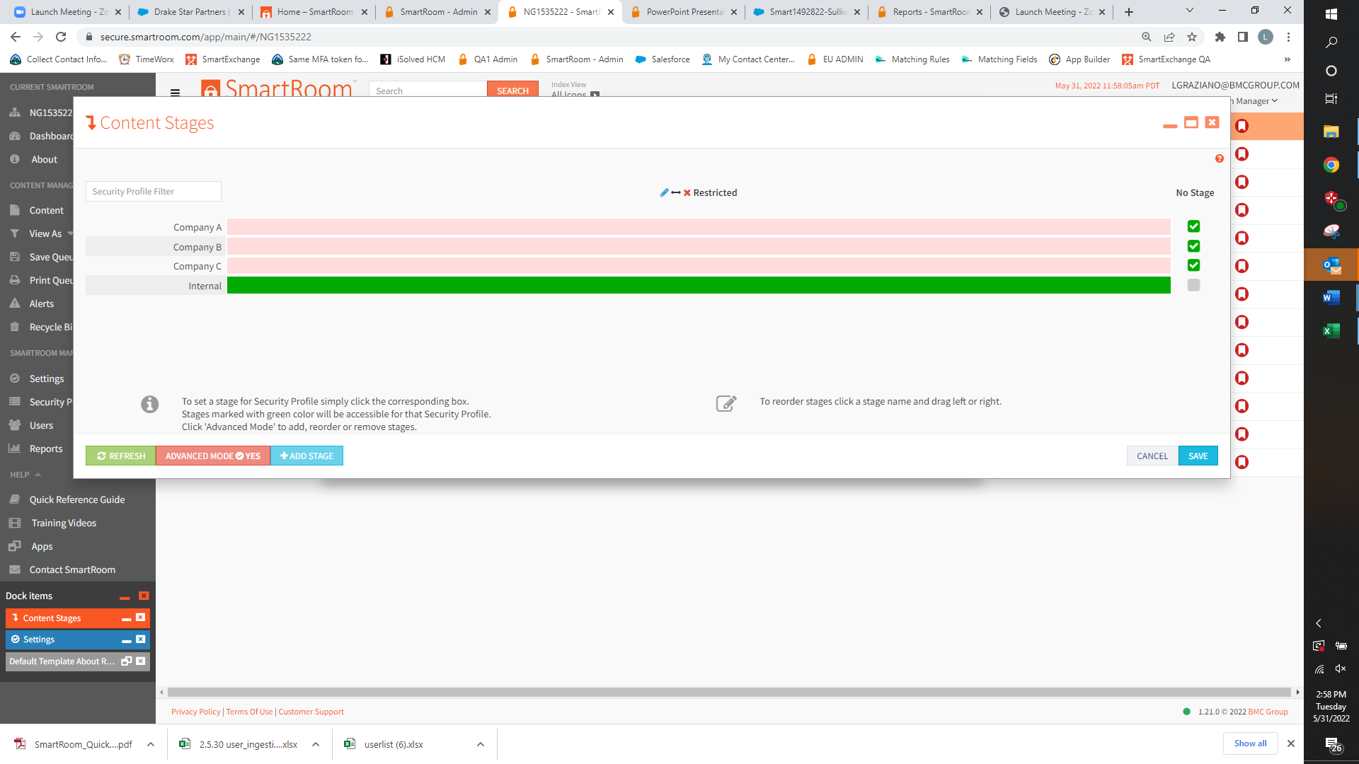 SmartRoom Feature - Content Staging
